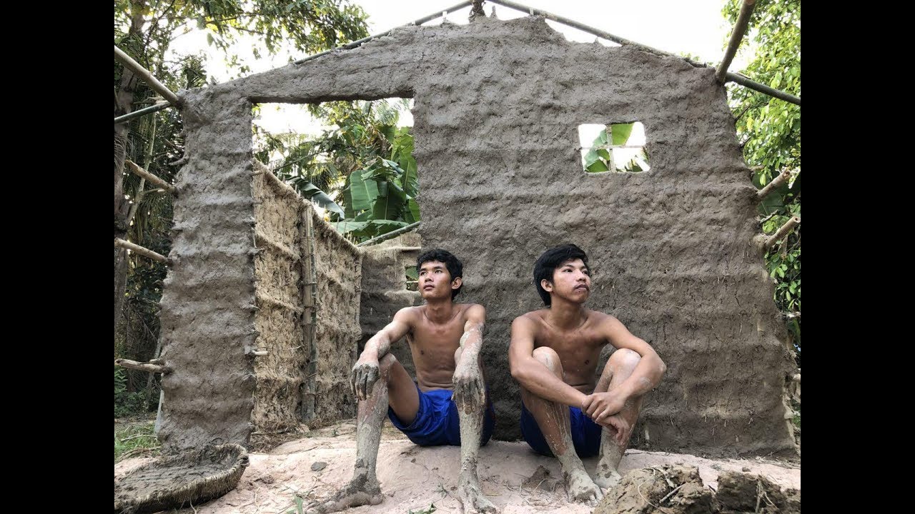 Primitive Technology: Building the Wall Home in Cambodia #4 - YouTube