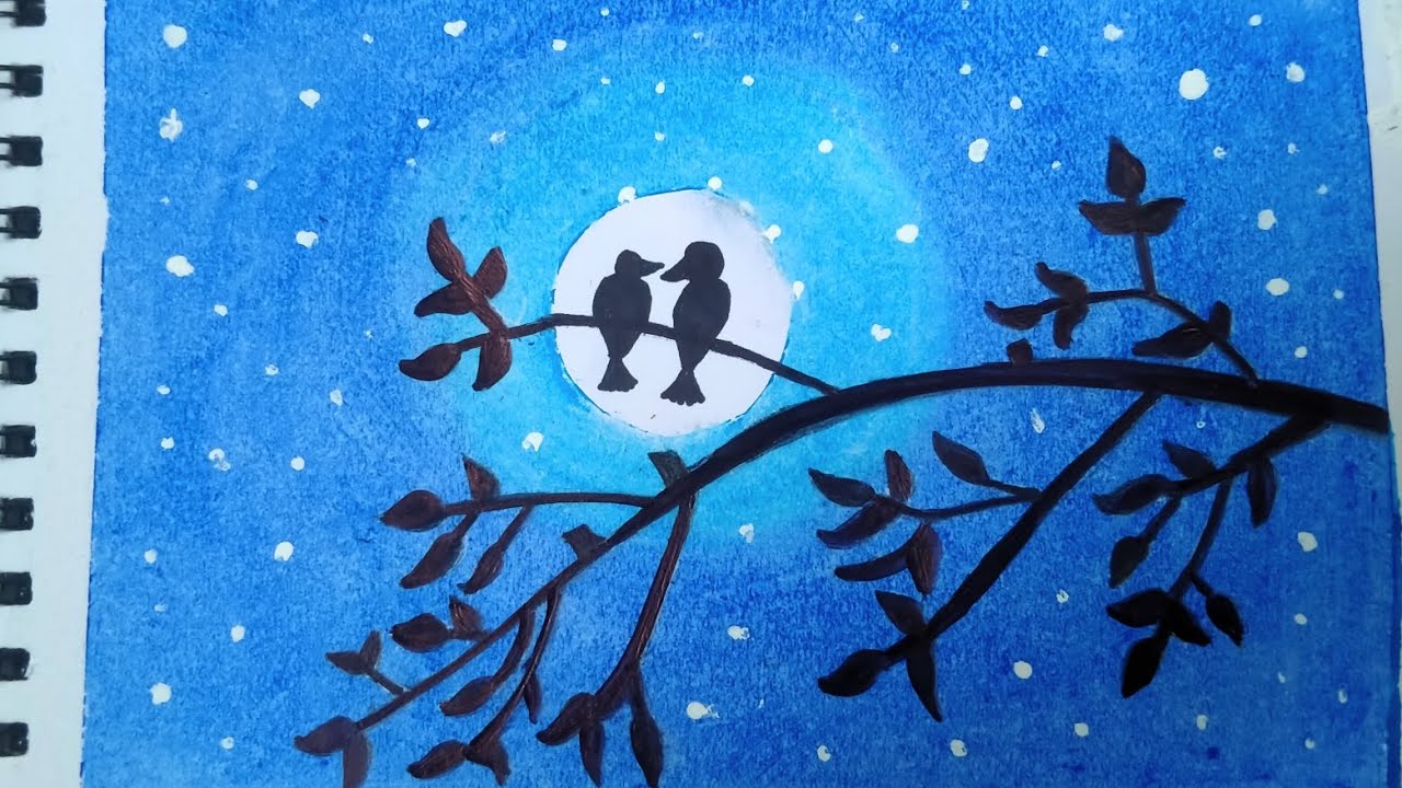 how to art beautiful nature|| scenery drawing step by step||oil pastels ...