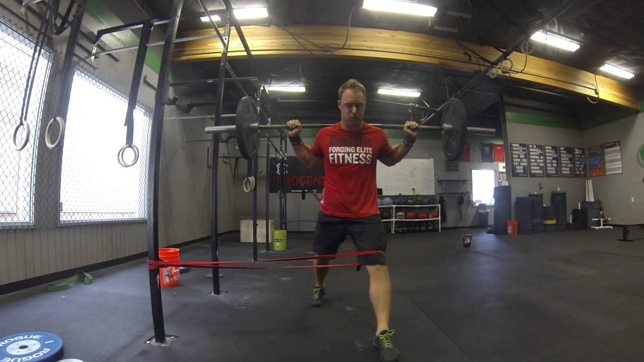 BB Back Rack Split Squat w/ valgus band on front leg - 3 x 8-10 - Set 2 ...