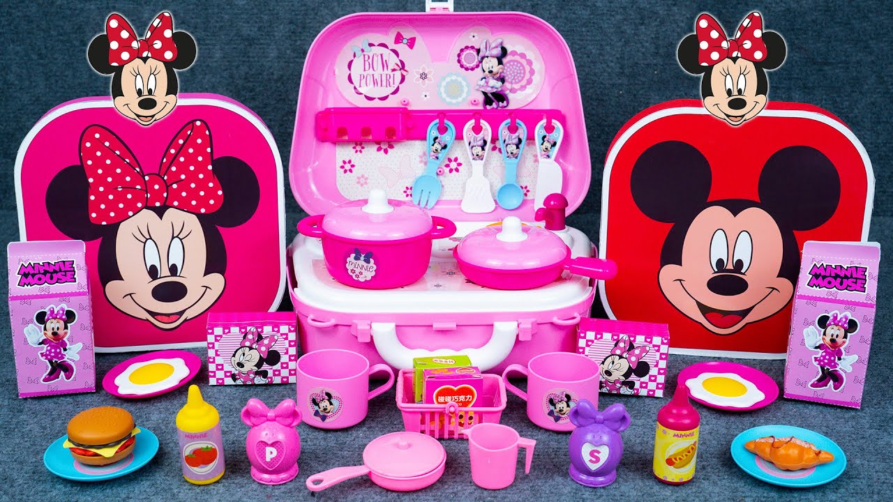 Satisfying with Unboxing Minnie Mouse Kitchen Playset, Cooking Toys ...