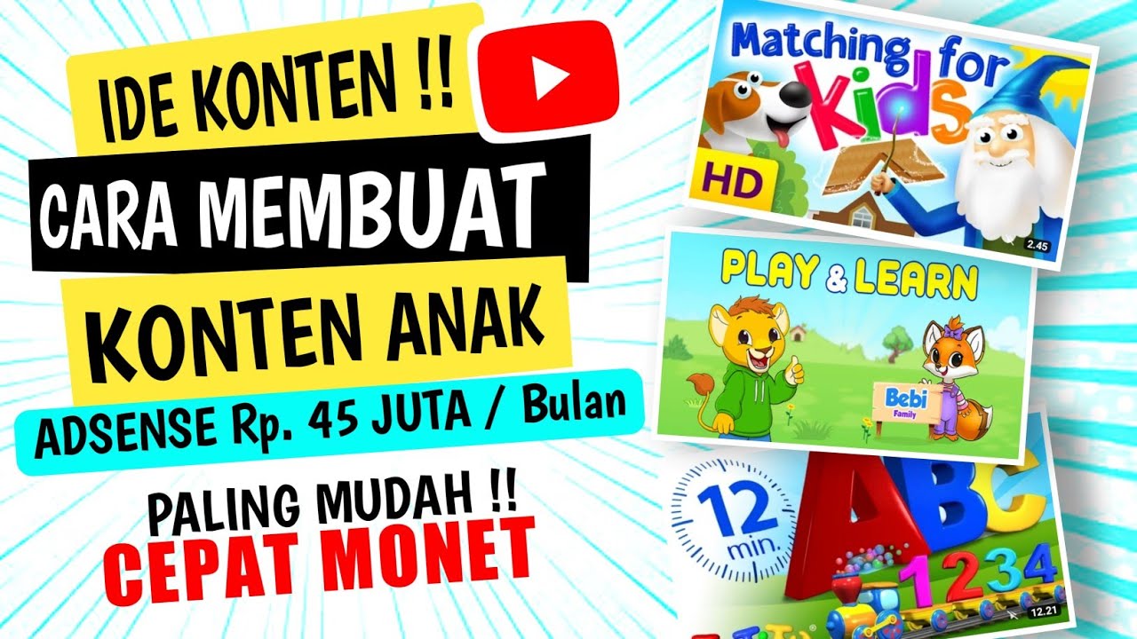 Ide Konten Youtube | Cara Membuat Konten Anak Anak Paling Mudah - YouTube