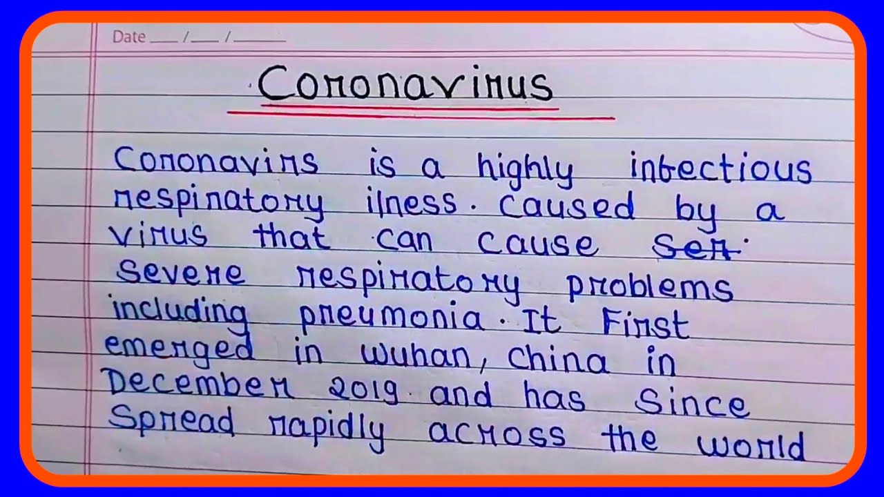 write a short note on corona virus | Daily Essay - YouTube