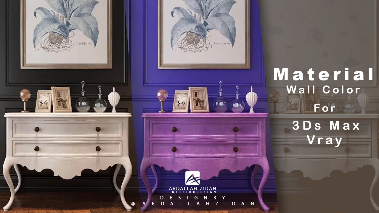 Material Wall Color For 3Ds Max & Vray - YouTube