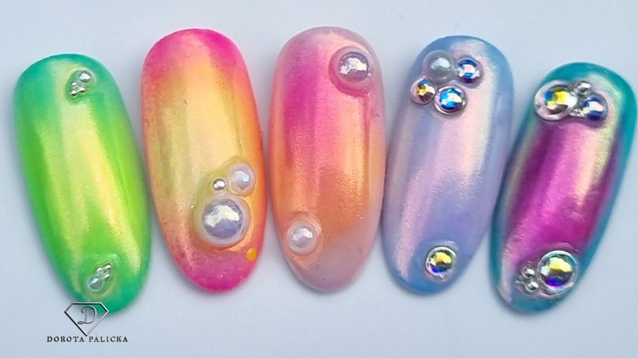 Trying Aura Ombre Nail Trend in different colour combination with angel ...