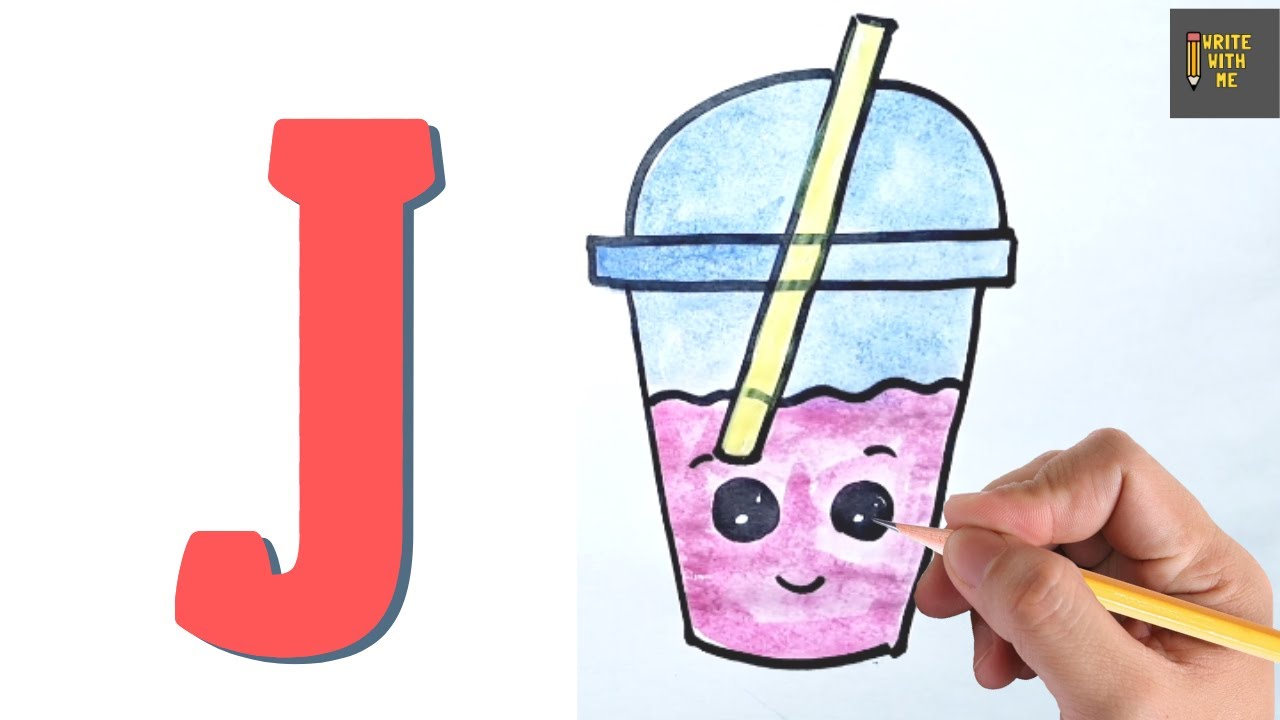Daily Practise Alphabet "J" reading and writing, Draw Juice - J for ...