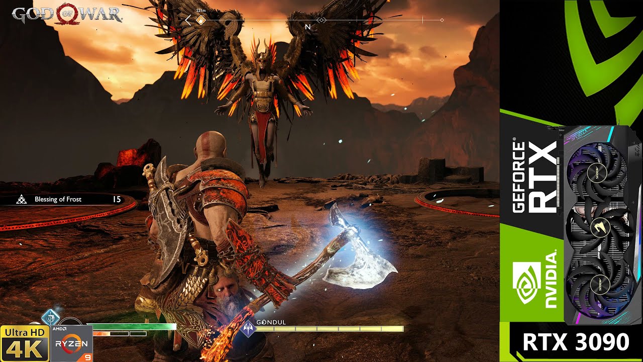God Of War Gondul Valkyrie in Muspelheim Fight 4K Ultra Settings | RTX ...