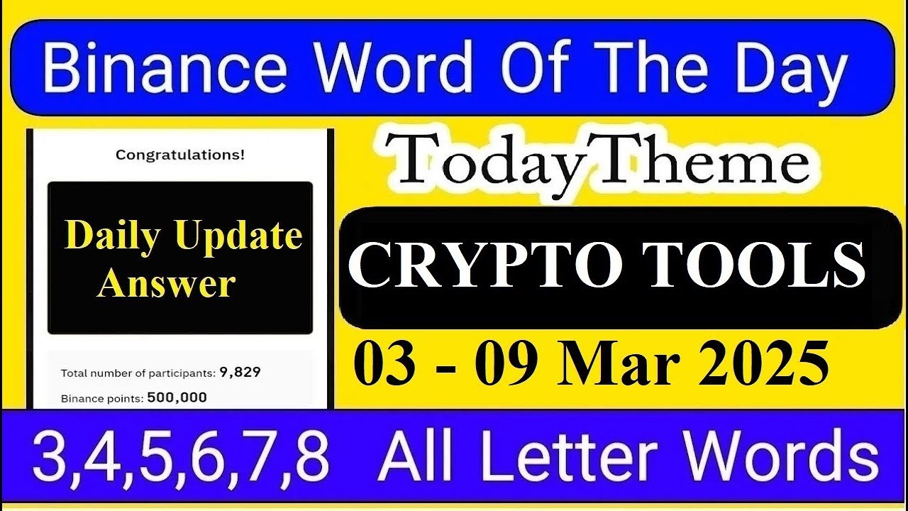 Crypto Tools Theme | Binance word of the day answers today | Binance ...