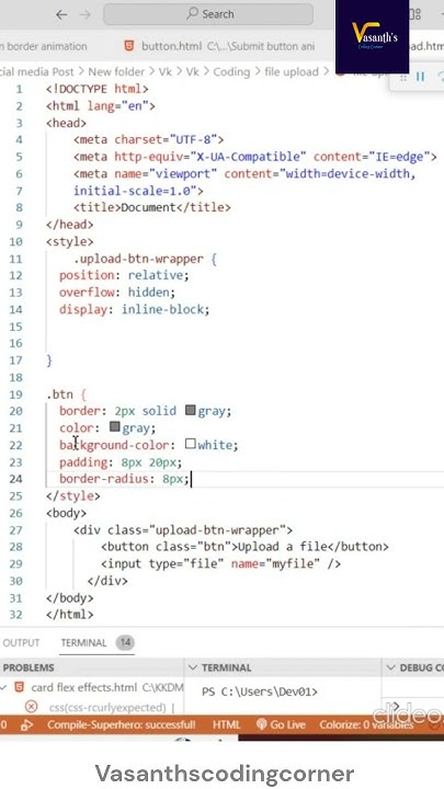 File Upload Using Html Css Enhancing User Interactivity Htmltutorial Html Css Youtube