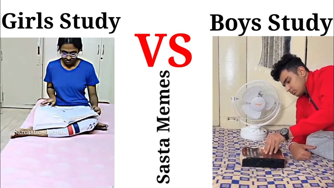 Girls study vs Boys study 🤣🤣🤣 # funny memes # sasta Memes - YouTube