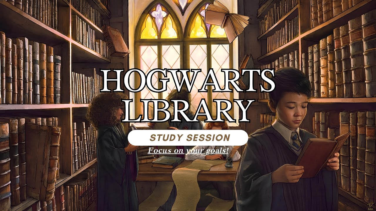 📖Hogwarts Library Study Session | Harry Potter Music & Ambience - Study ...