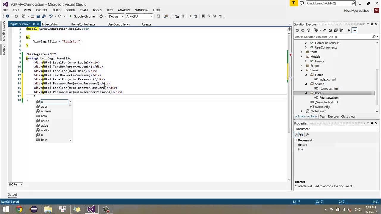 ASP.NET MVC5.0 Validation Annotation - YouTube