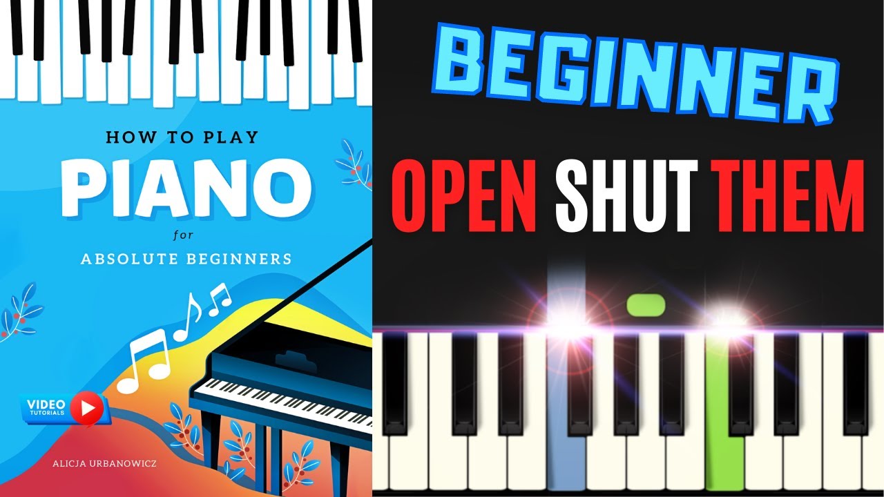Open Shut Them I Beginner Piano Tutorial Easy Sheet Music with Letters ...