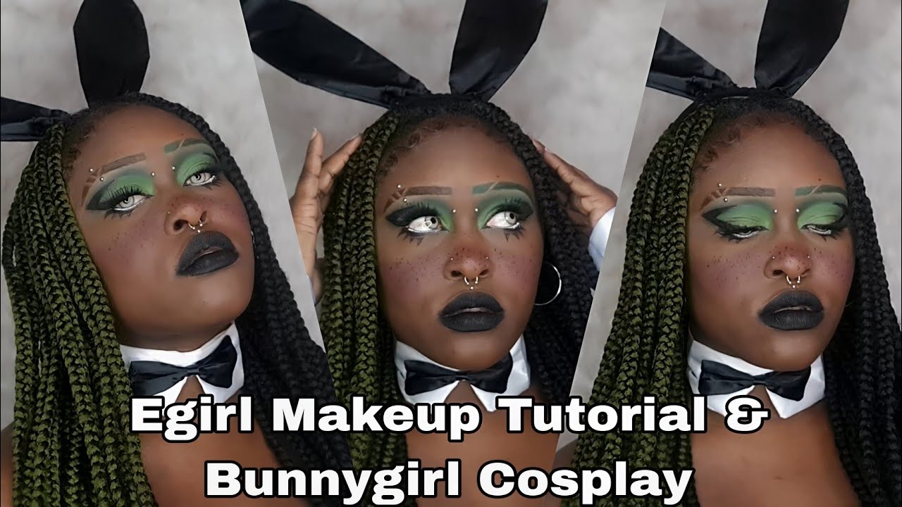 Egirl makeup tutorial dark skin | Bunny girl makeup - YouTube