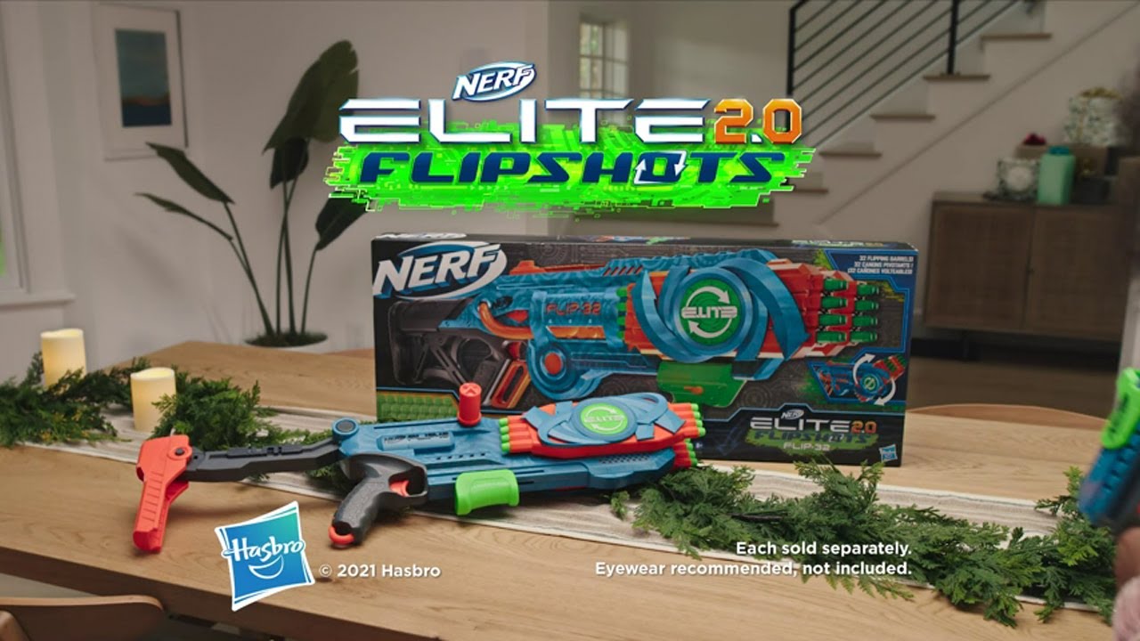 NERF Elite 2.0 Flipshots Flip-32 Blaster with 32 Dart Barrels That Flip ...