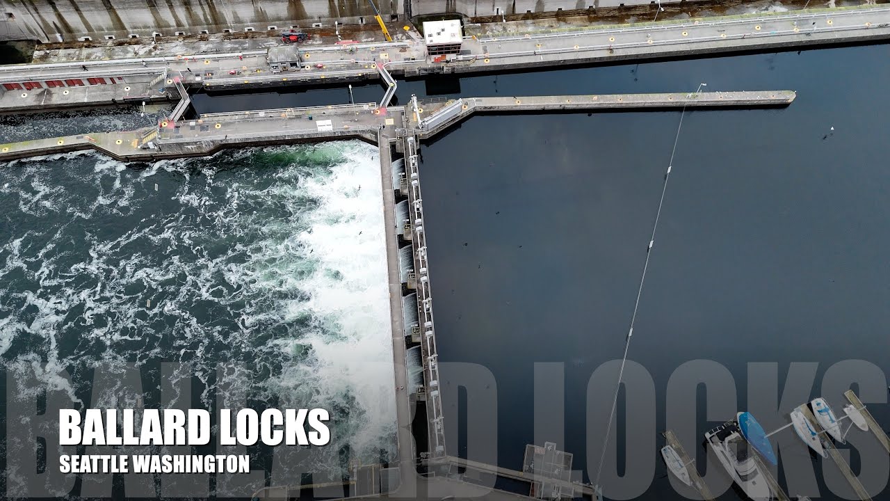 Sky View Over Ballard Locks, Seattle: A Breathtaking Aerial Perspective ...