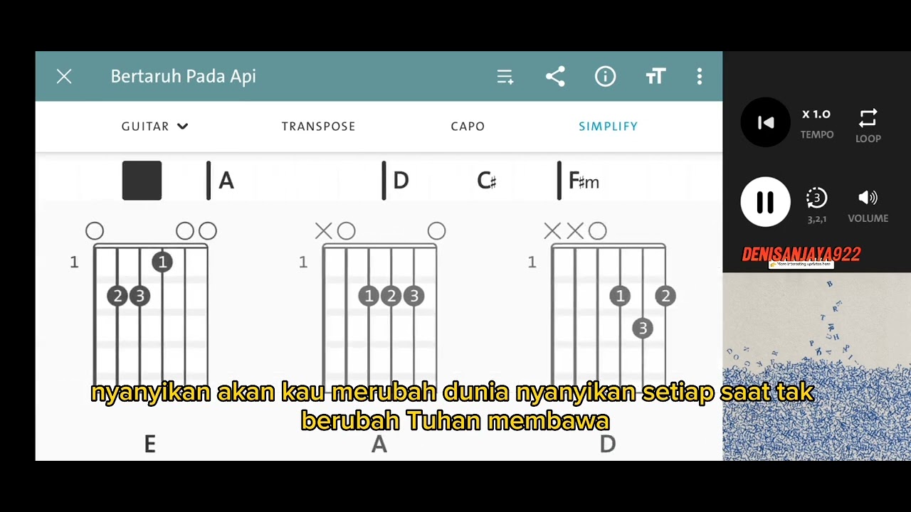 bertaruh pada api - dongker lirik lagu dan chords lagu kunci gitar ...