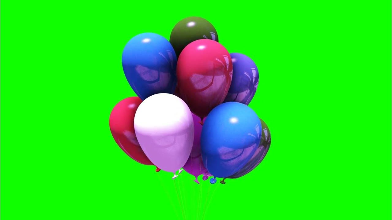FREE HD Green Screen - 3D BUNDLE OF BALLOONS in MOTION! - YouTube