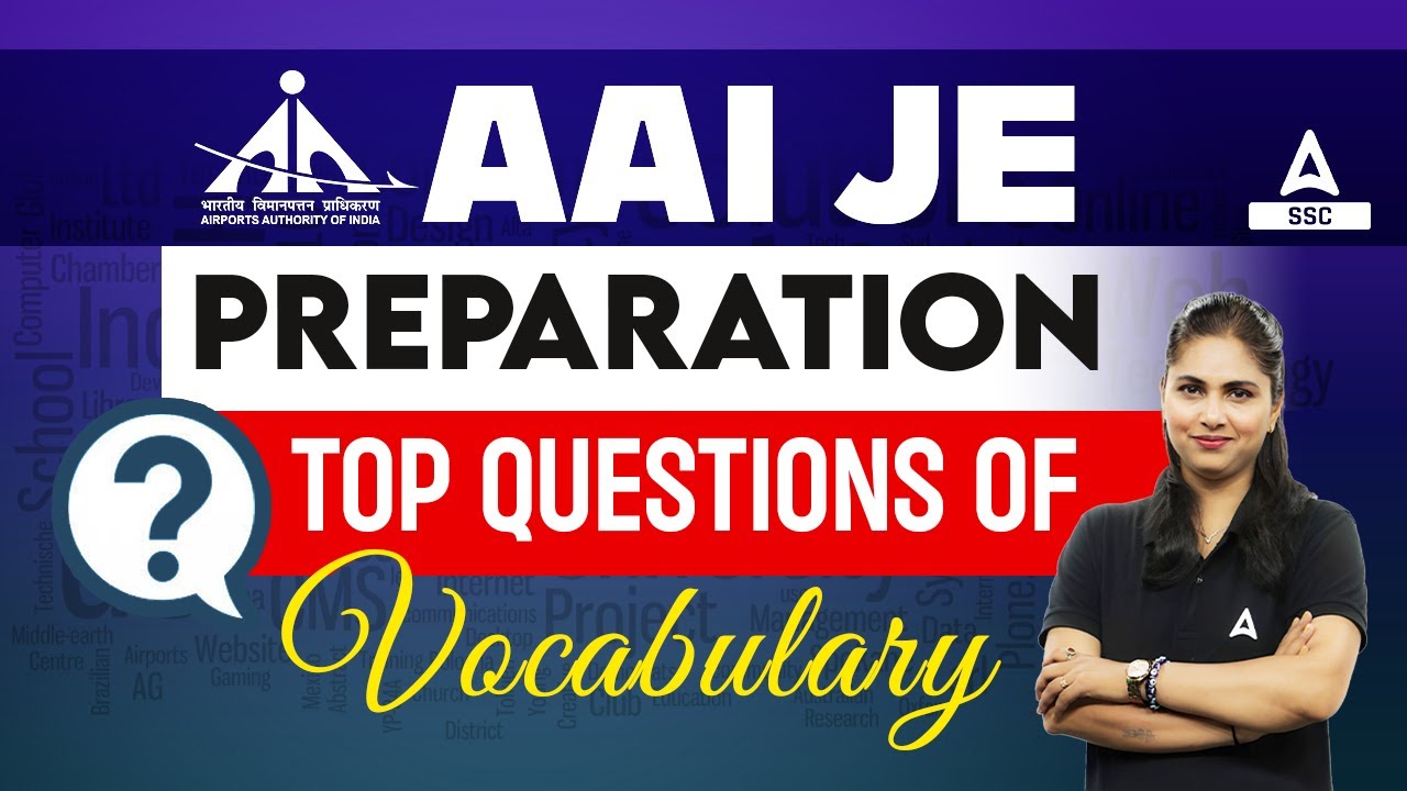 AAI JE Preparation Top Questions Of Vocabulary By Pratibha maam - YouTube