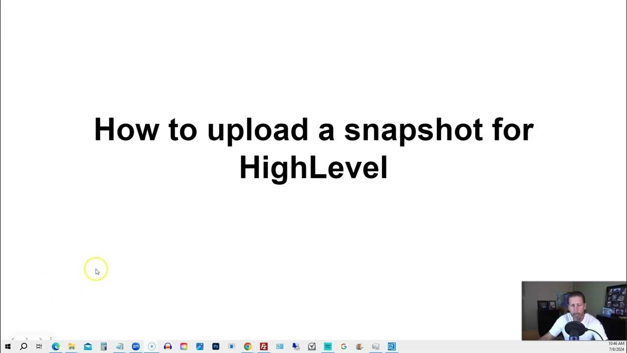 How to upload a snapshot go HighLevel - YouTube