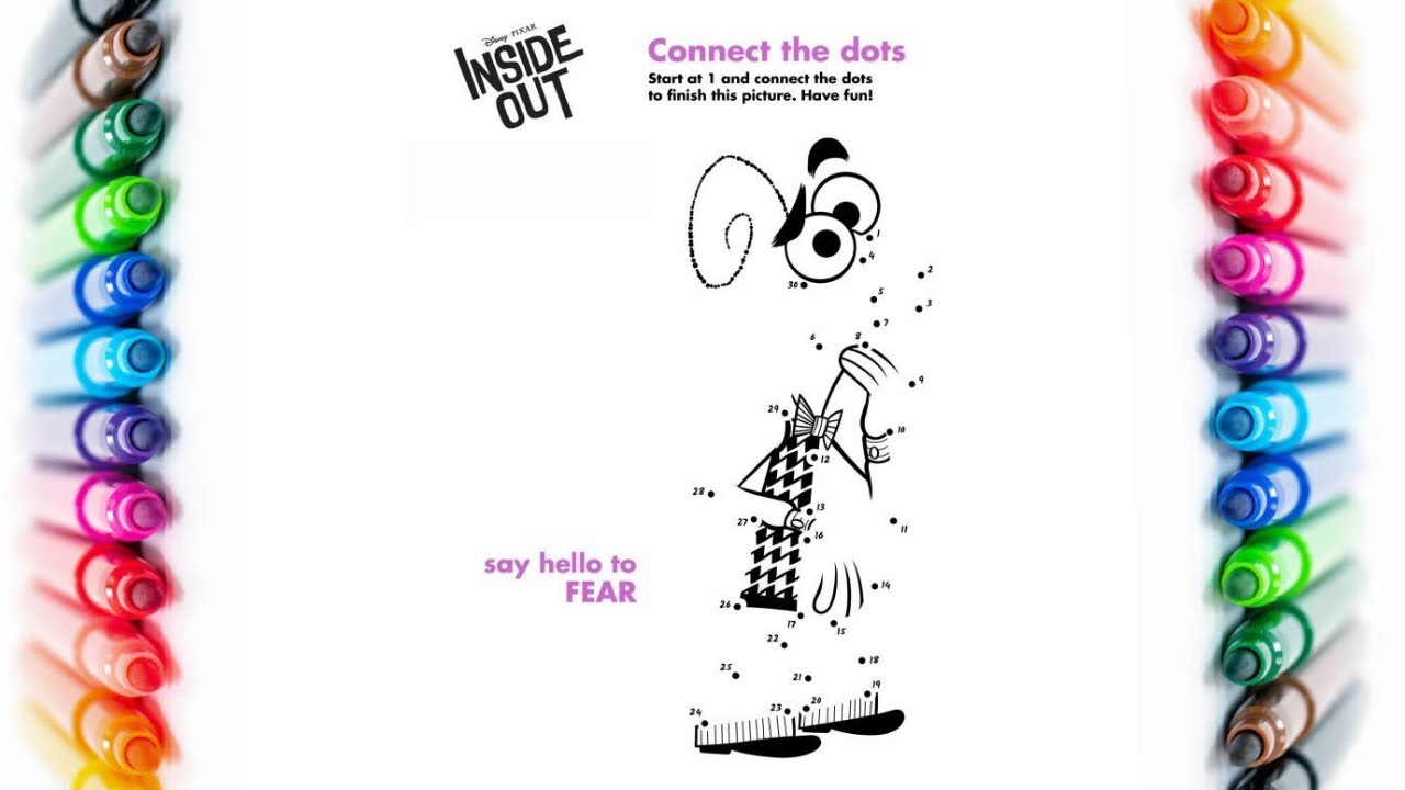 Connect the Dots and Painting of Fear | Inside Out 2 Movie | Coloring ...