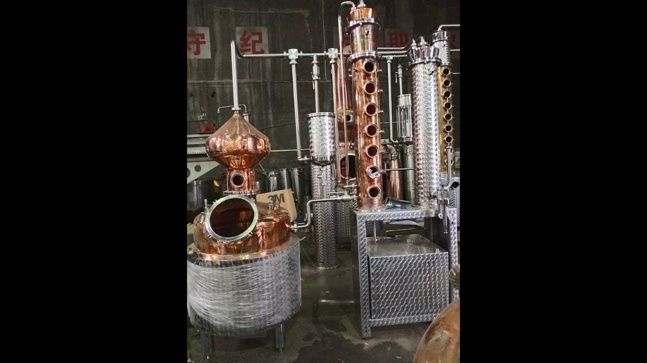 300L gas heating versatile still with two reflux columns gin basket ...