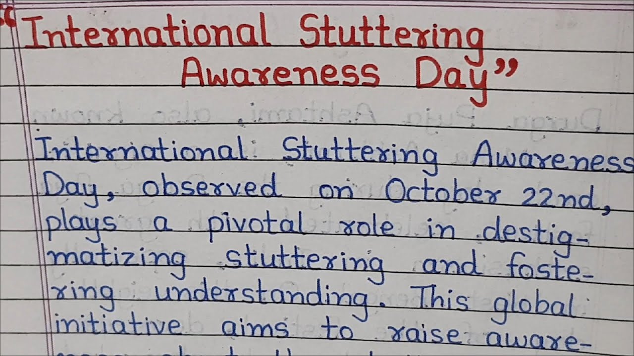 Essay On International stuttering awareness day || PLS Education ...