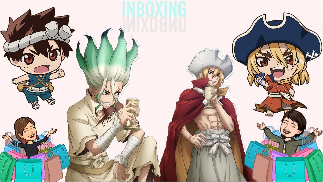 Unboxing de dos pegatinas stickers y acrílico de Senku Ryusui y Chrome ...