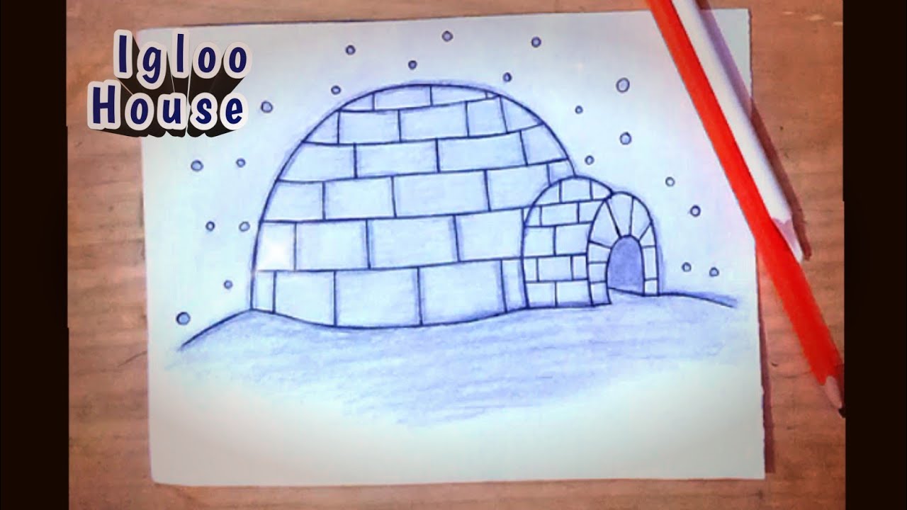 How to Draw an Igloo drawing ||Igloo drawing with Pencil Shade Step by Step easy... - YouTube