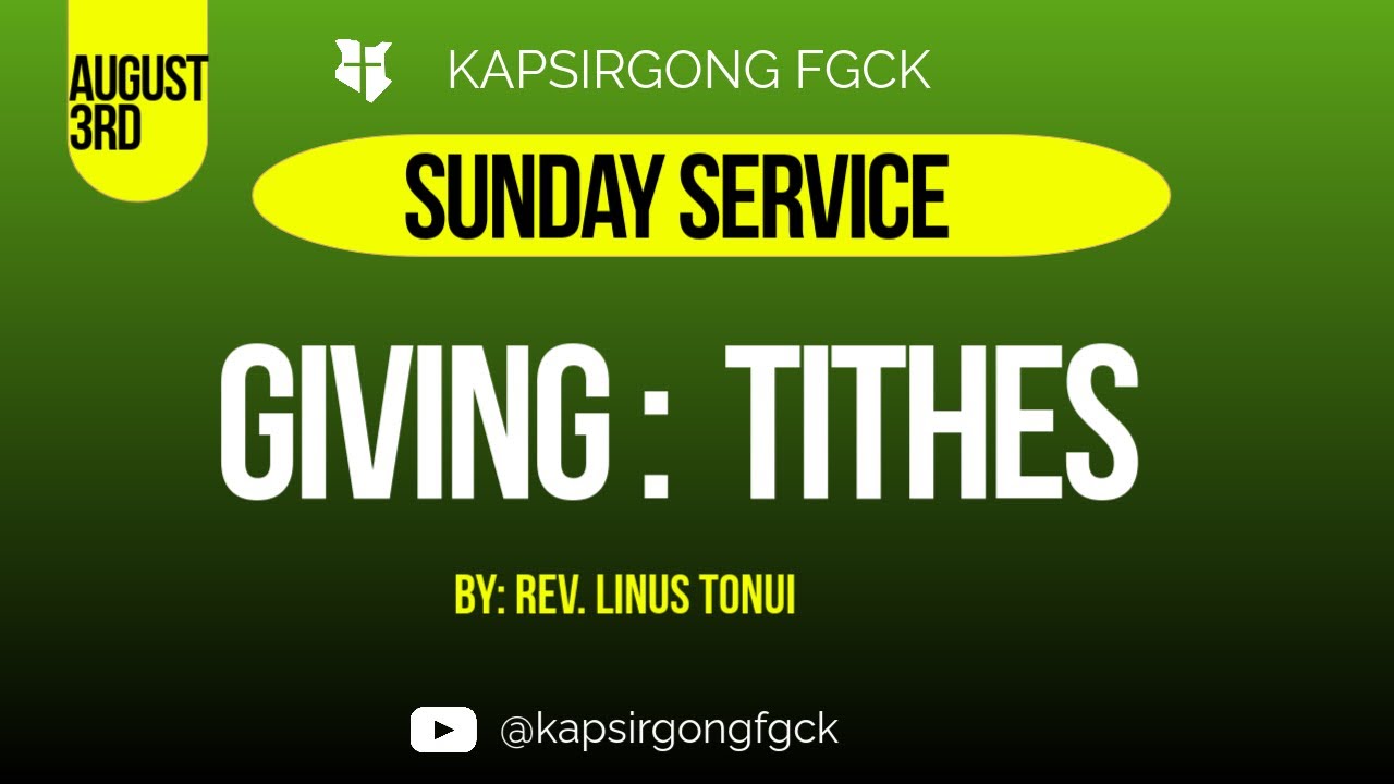 TITHES || SUNDAY SERVICE || 3RD AUGUST 2025 - YouTube