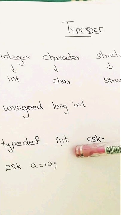 Understanding the typedef Keyword in C Programming | Tamil Tutorial 🤔 ...
