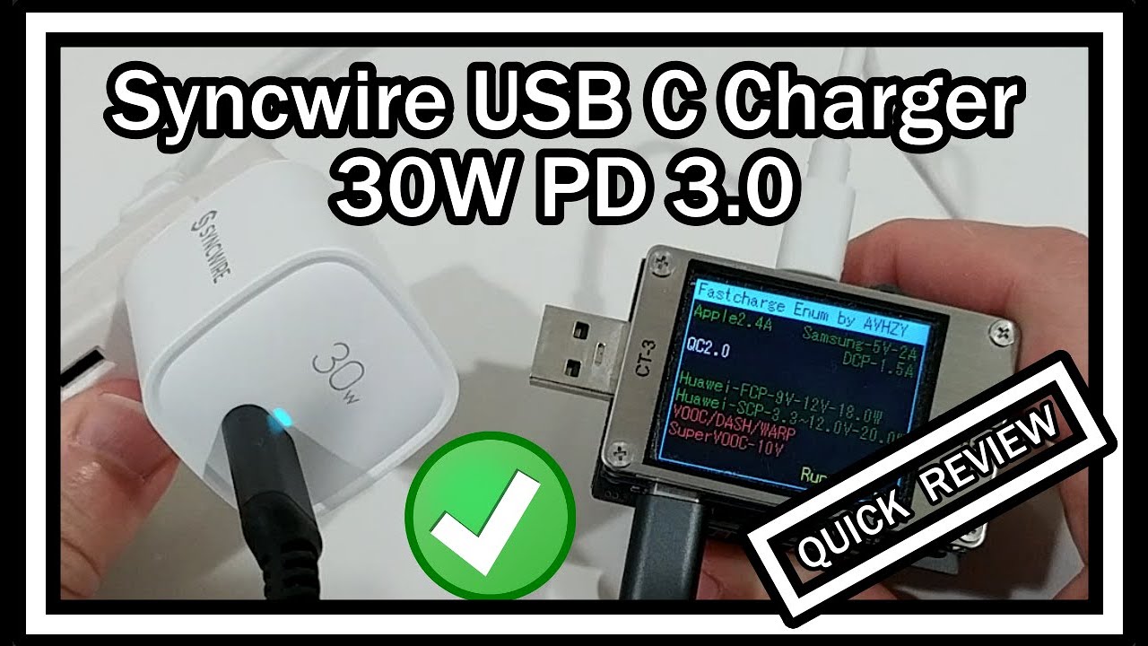 Syncwire USB C Charger 30W Fast Wall Charger GaN III Mini PD 3.0 QUICK REVIEW - YouTube