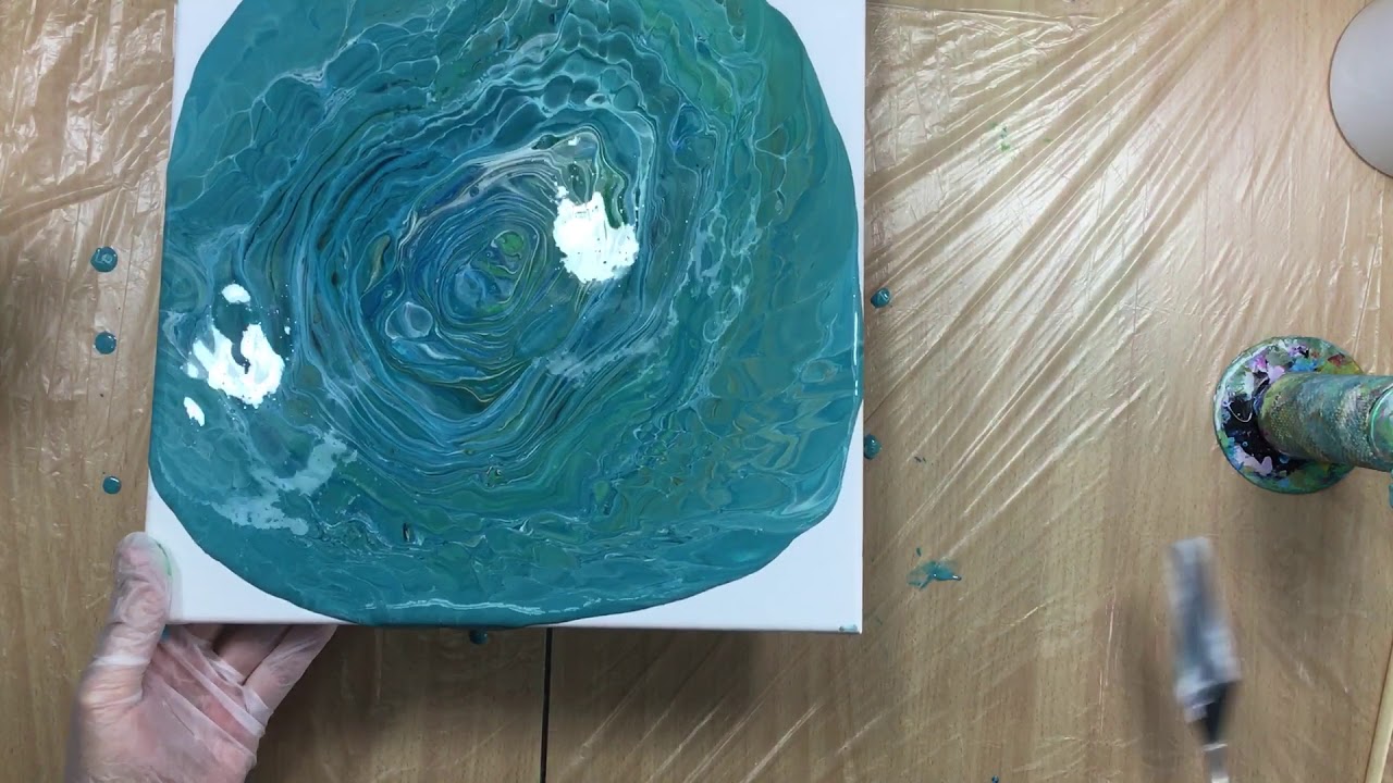 ( 389 ) Drip pour with leftover paint. - YouTube