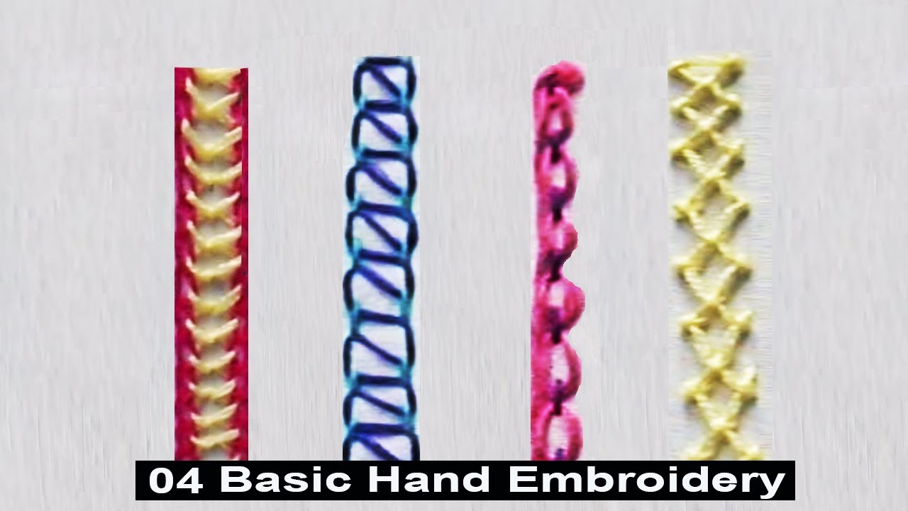 Top 04 Basic Hand Embroidery Stitches For Beginners - YouTube
