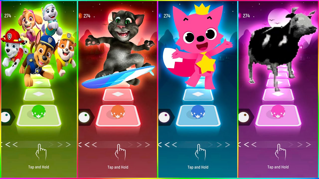 Paw Patrol - Talking Tom - Pinkfong - Polish Cow| Tiles Hop: EDM Rush ...