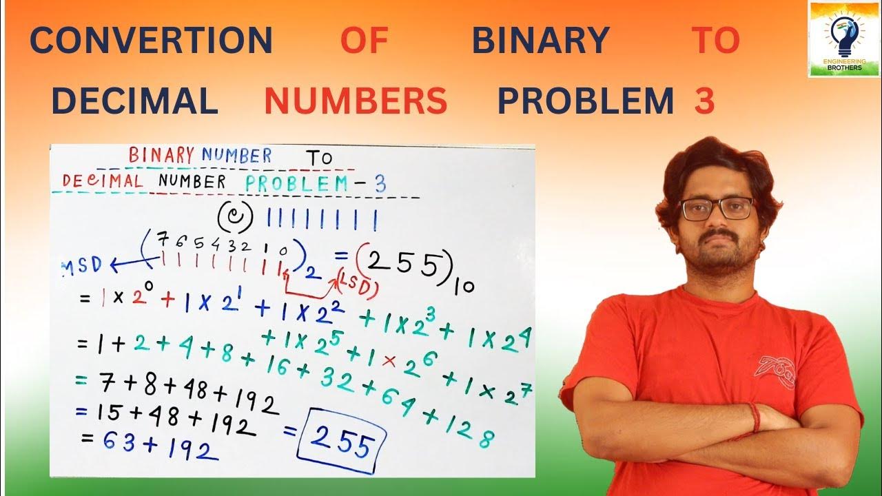 Conversion of binary to decimal numbers problem 3 - YouTube
