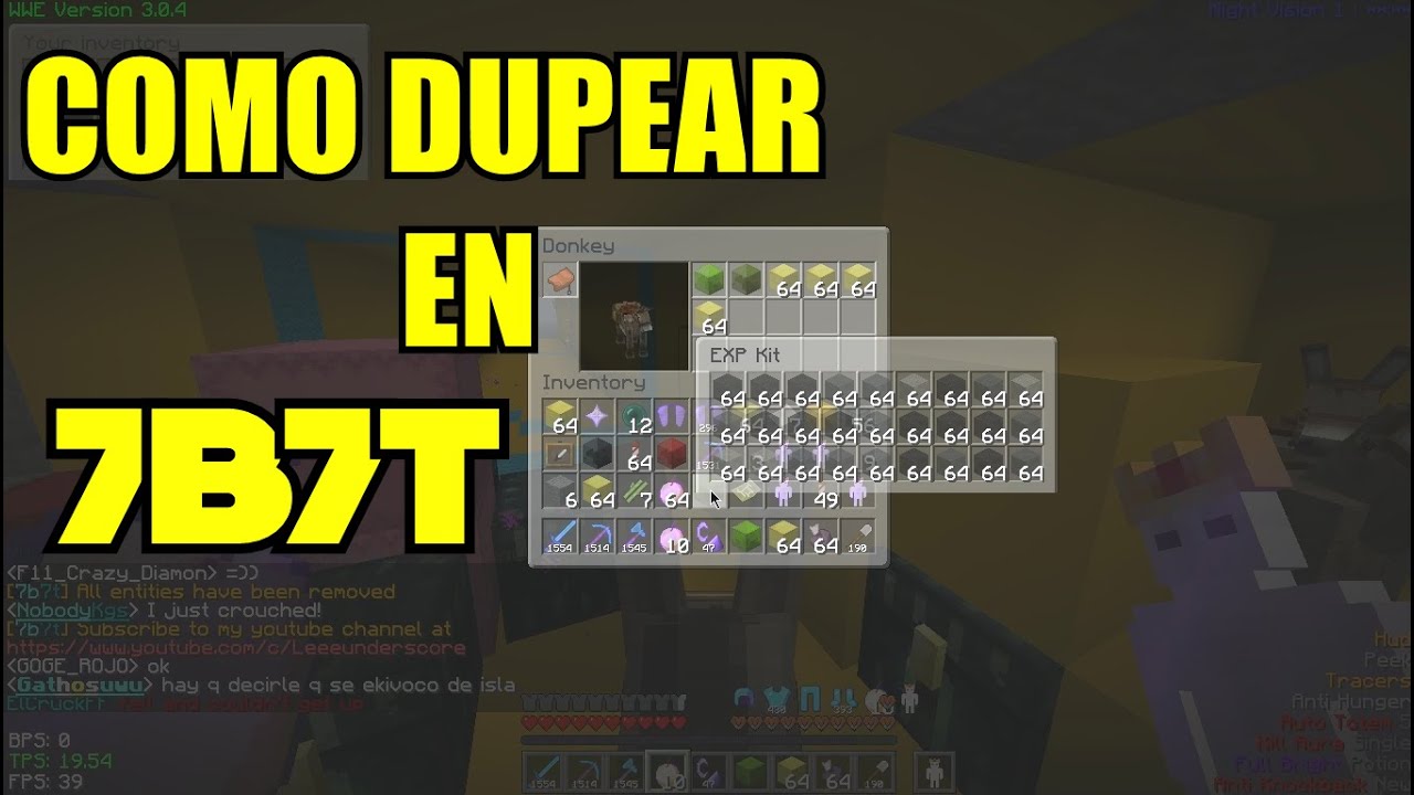 MINECRAFT COMO DUPEAR EN 7B7T 1.12.2 - YouTube