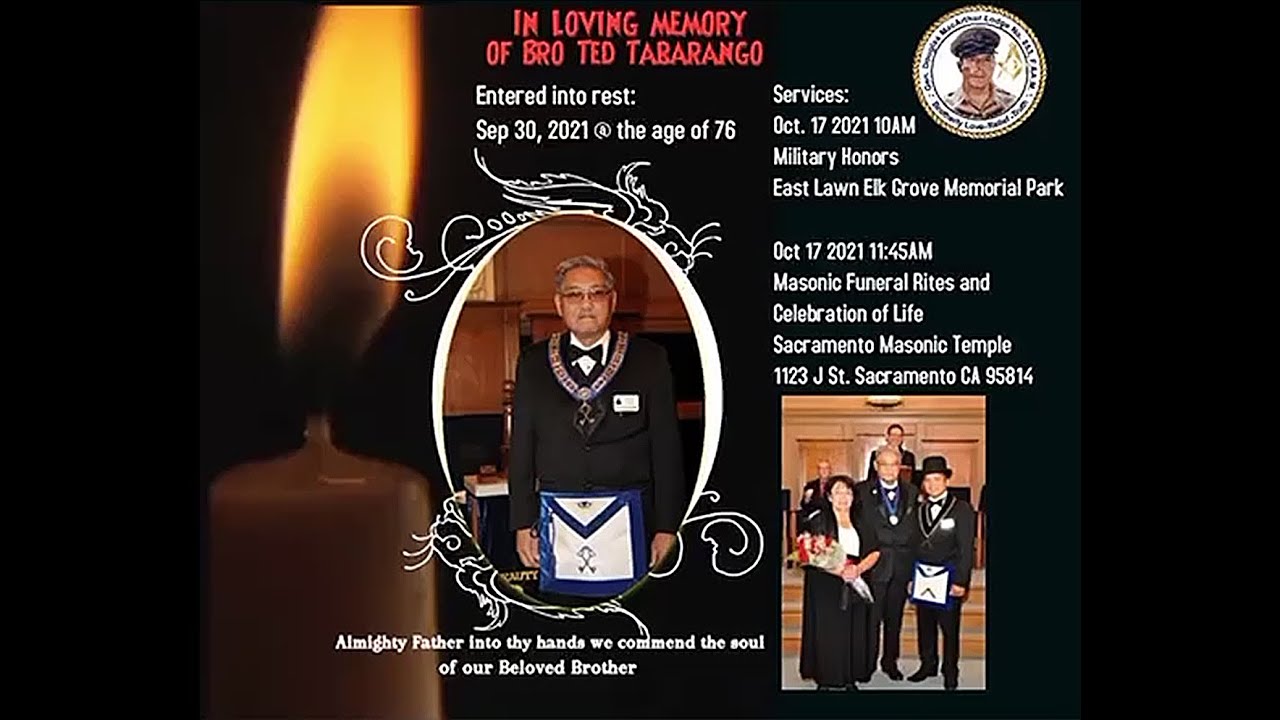 Bro. Ted Tabarango Masonic Funeral Rites - YouTube