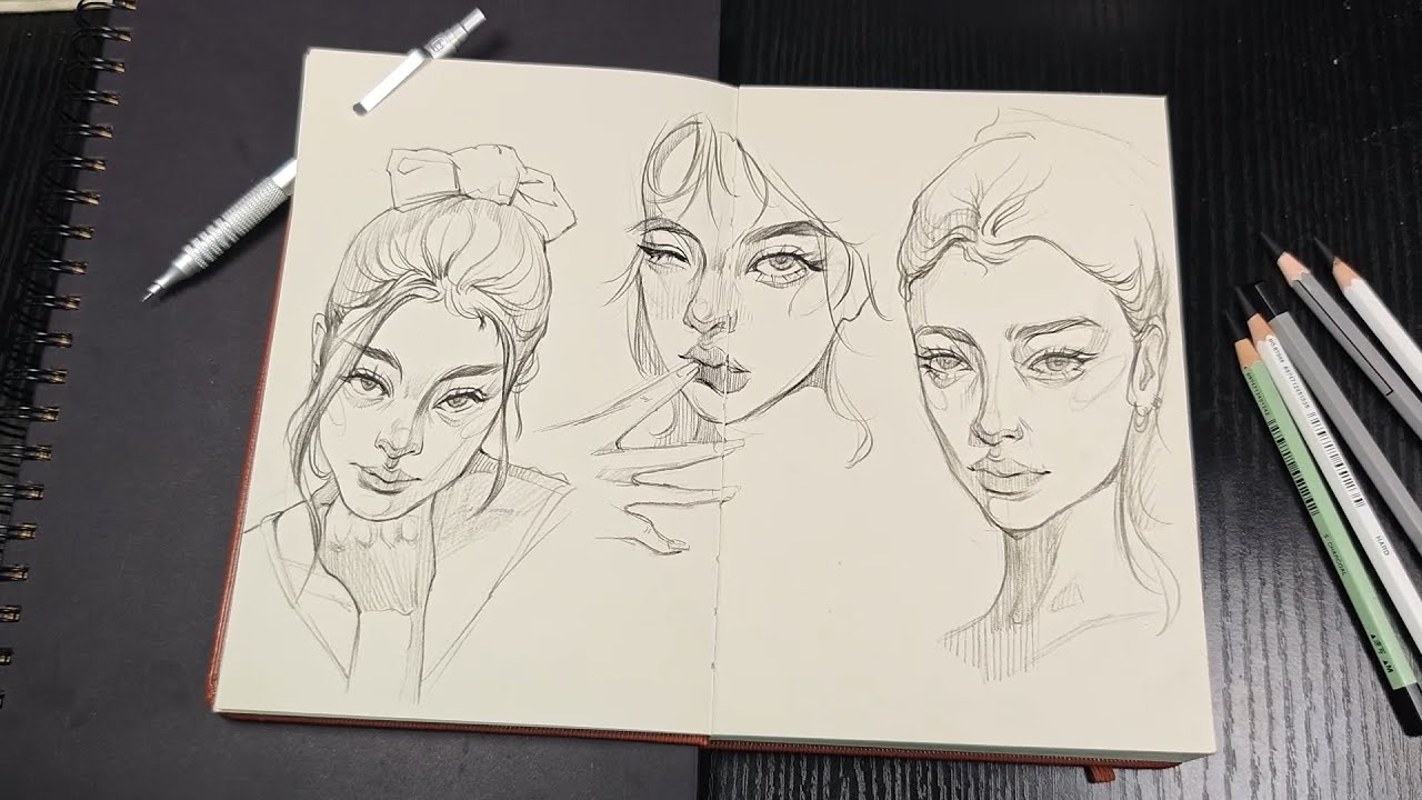STEP BY STEP / How I Draw Faces? / ASMR - YouTube