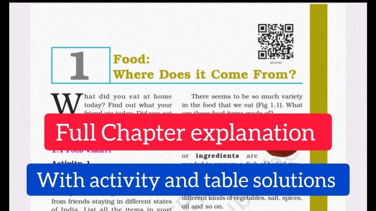 Class 6 Science Chapter 1 | Food - Where does it come from? | NCERT ...