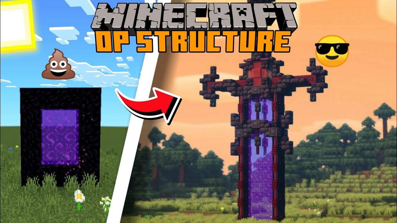Minecraft op build | build a nether portal in minecraft | - YouTube