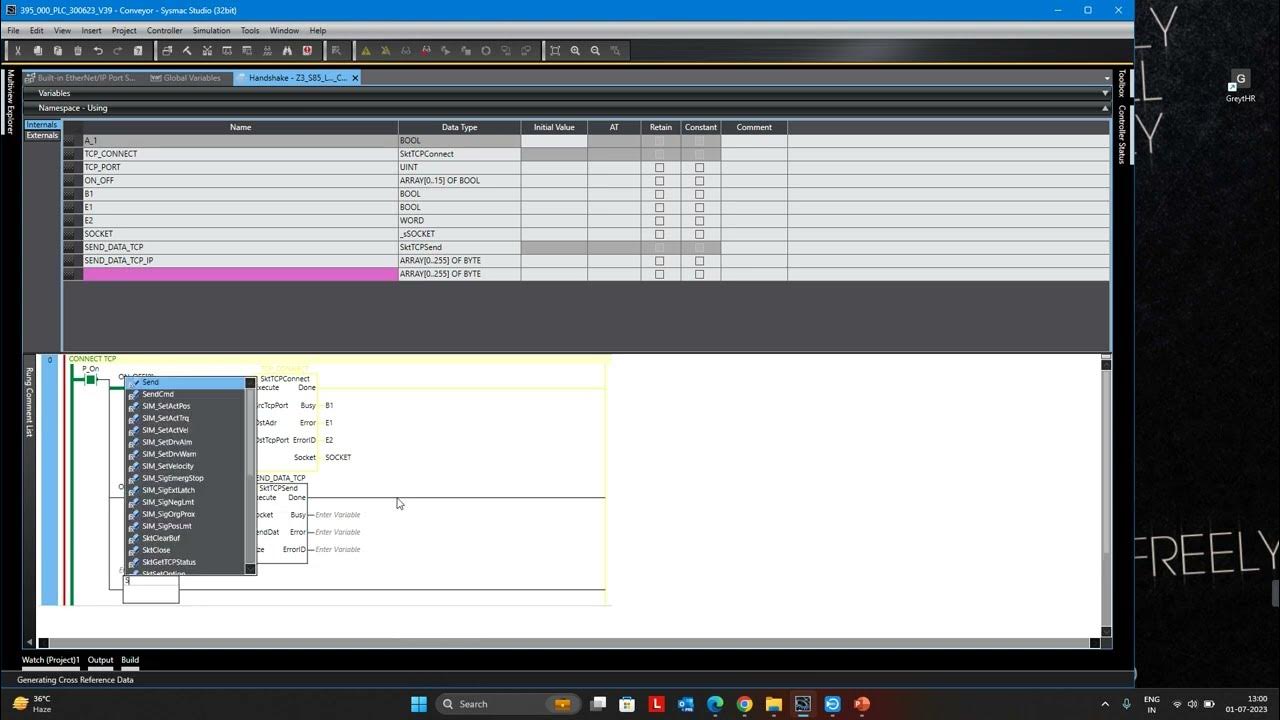 Omron Sysmac Studio TCP IP Communication - YouTube