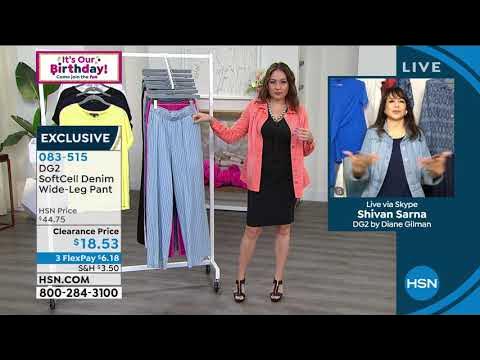 DG2 by Diane Gilman SoftCell Denim WideLeg Pant Fashion - YouTube