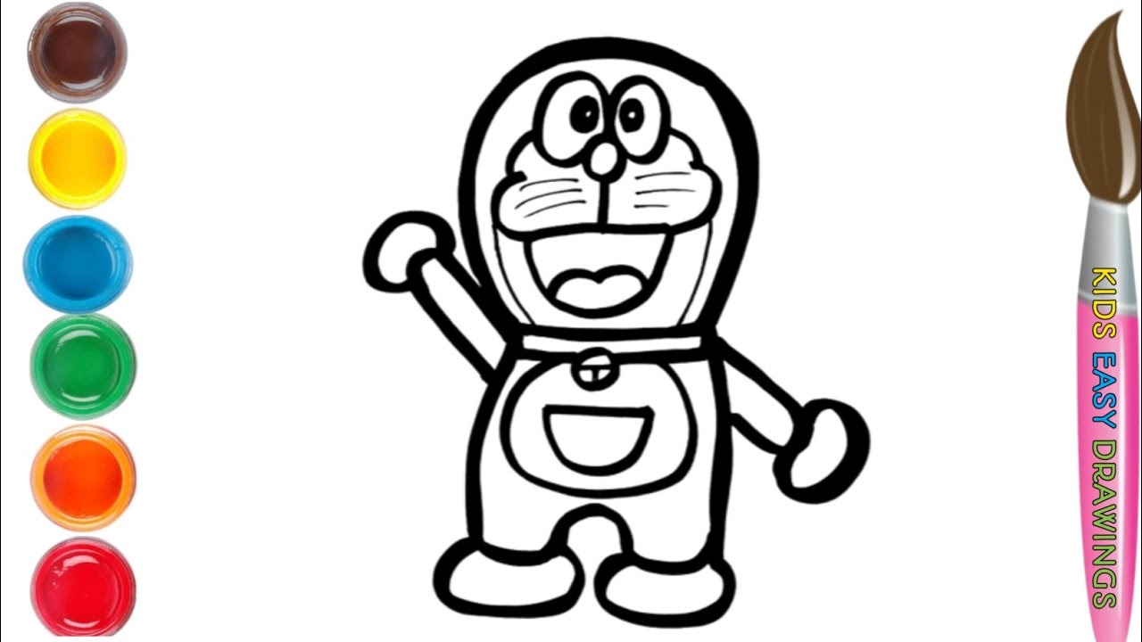 How to draw Doraemon, Drawing, colouring, painting for toddlers||kids ...