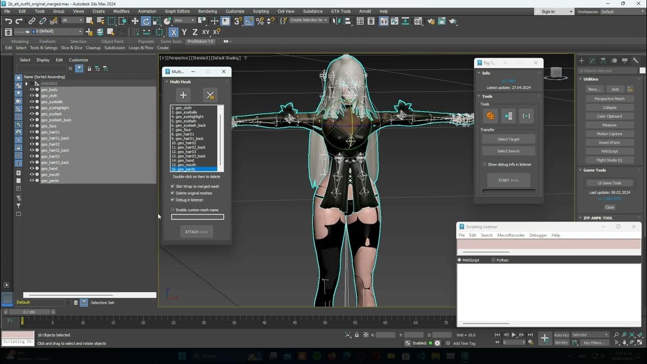Maxscript - Multi Mesh Attach [Rig Tools] - YouTube