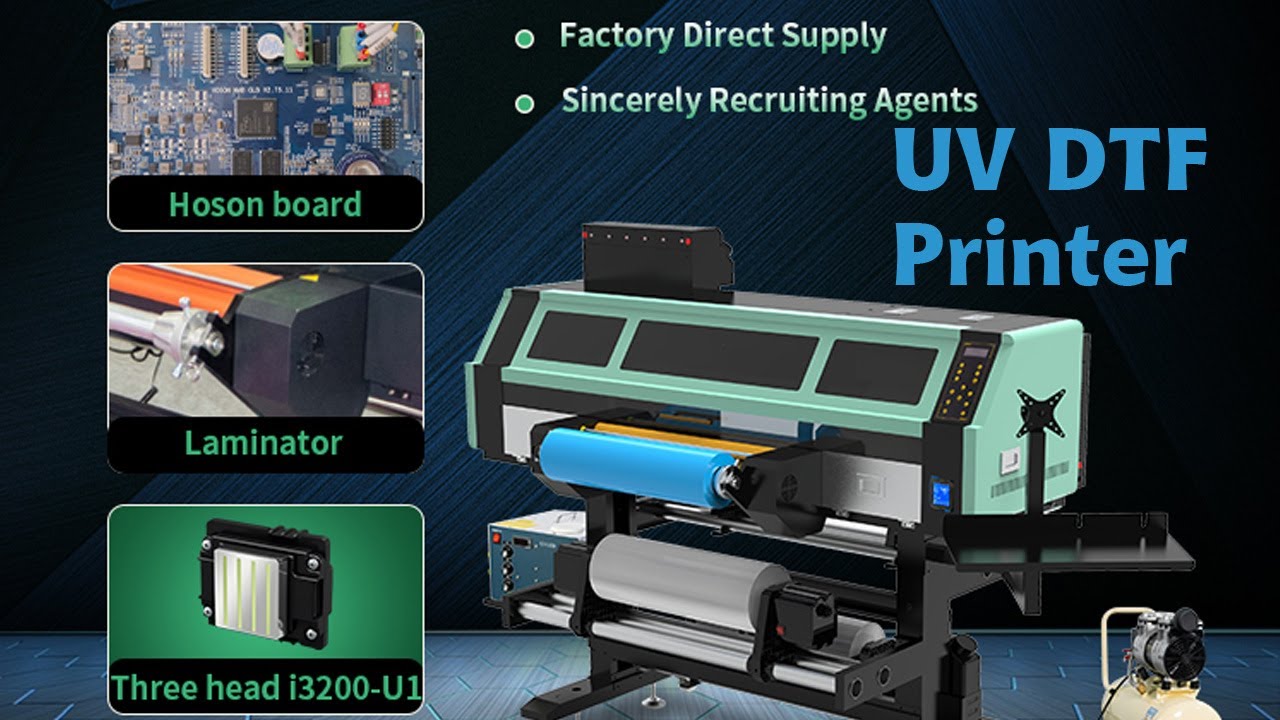 Three i3200U1 heads UV DTF Printer 60cm with laminator #dtfprinter # ...
