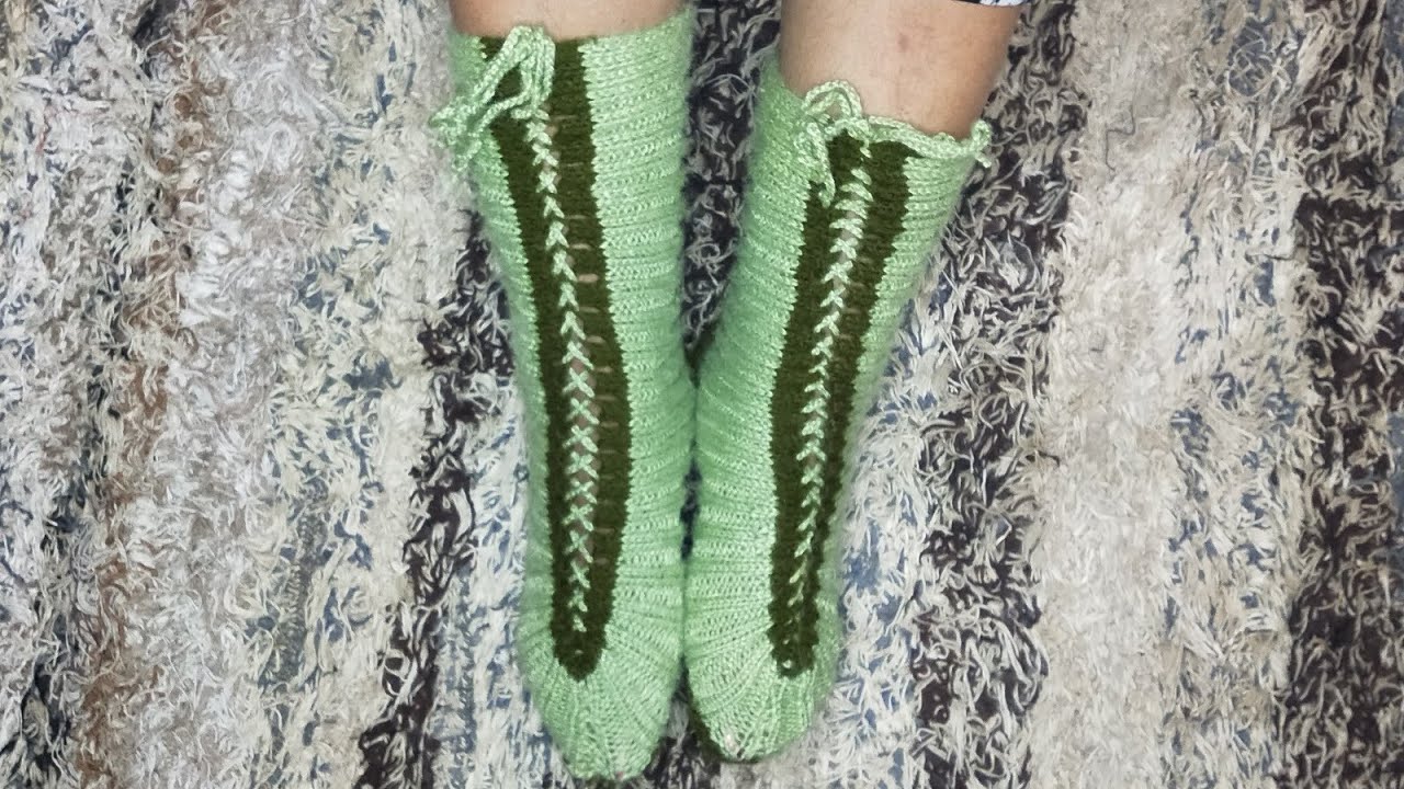 Knitting Long Thumb Socks for Girls and Ladies - YouTube