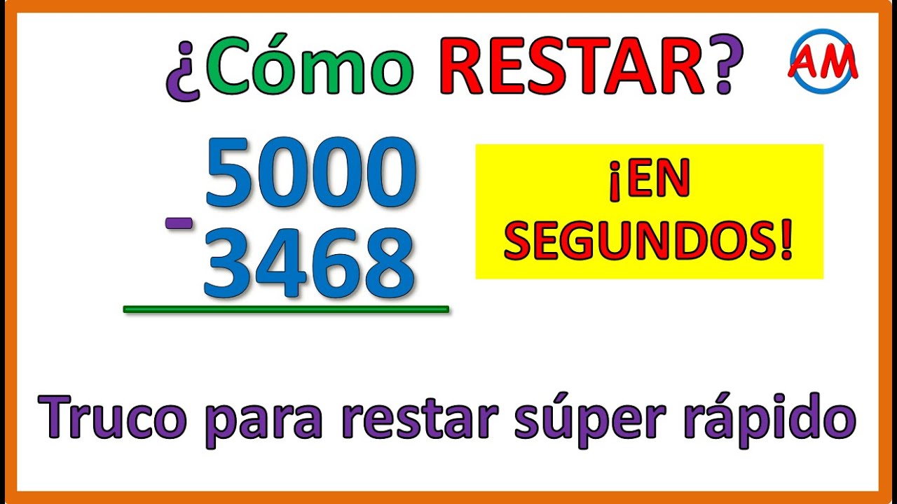 Cómo RESTAR en SEGUNDOS | TRUCO - YouTube