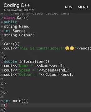 #26 class with constructor (c++)#short - YouTube