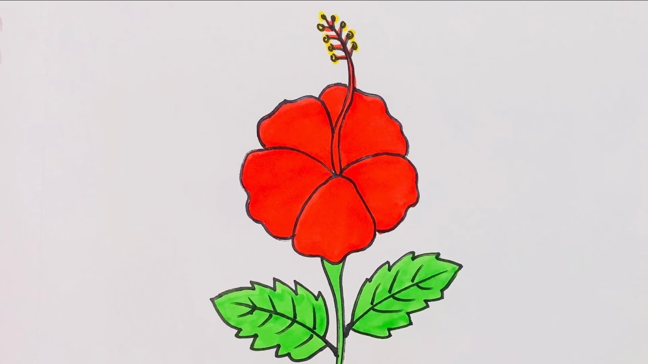 How to draw China Rose easy / How to draw Hibiscus Flower / China Rose ...