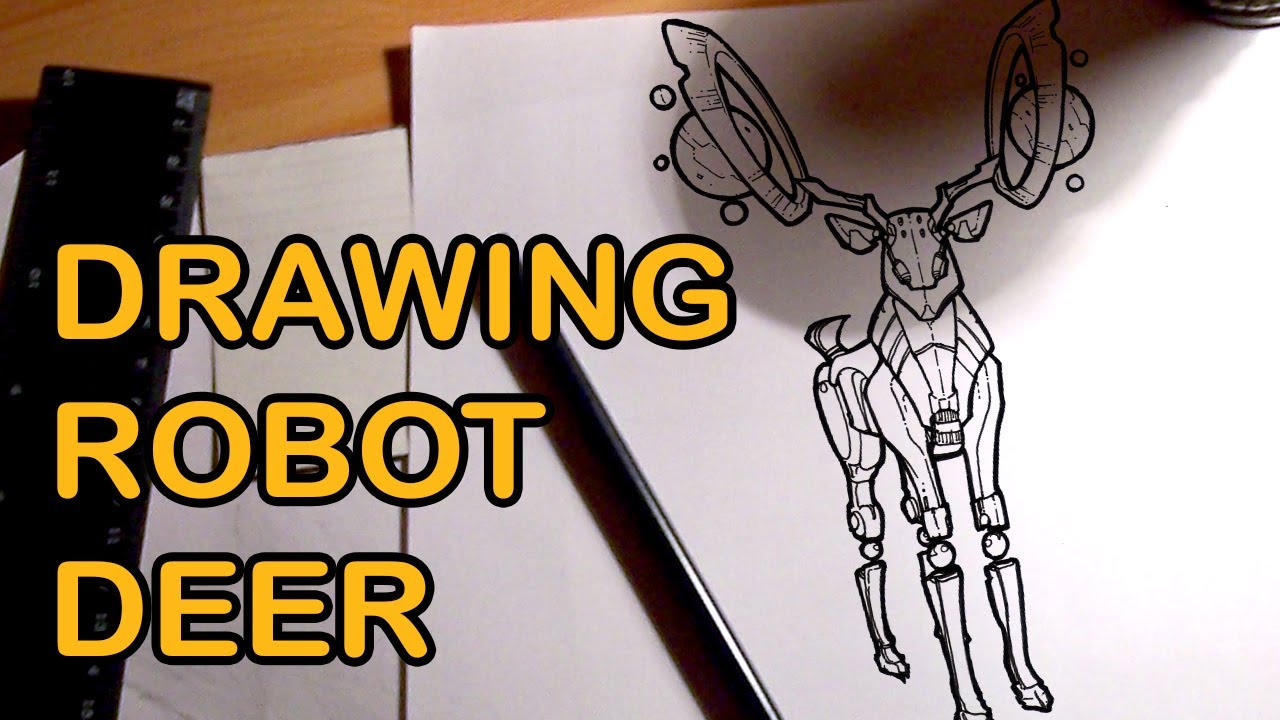 How to draw Robot | Robotic Deer (Timelapse) - YouTube